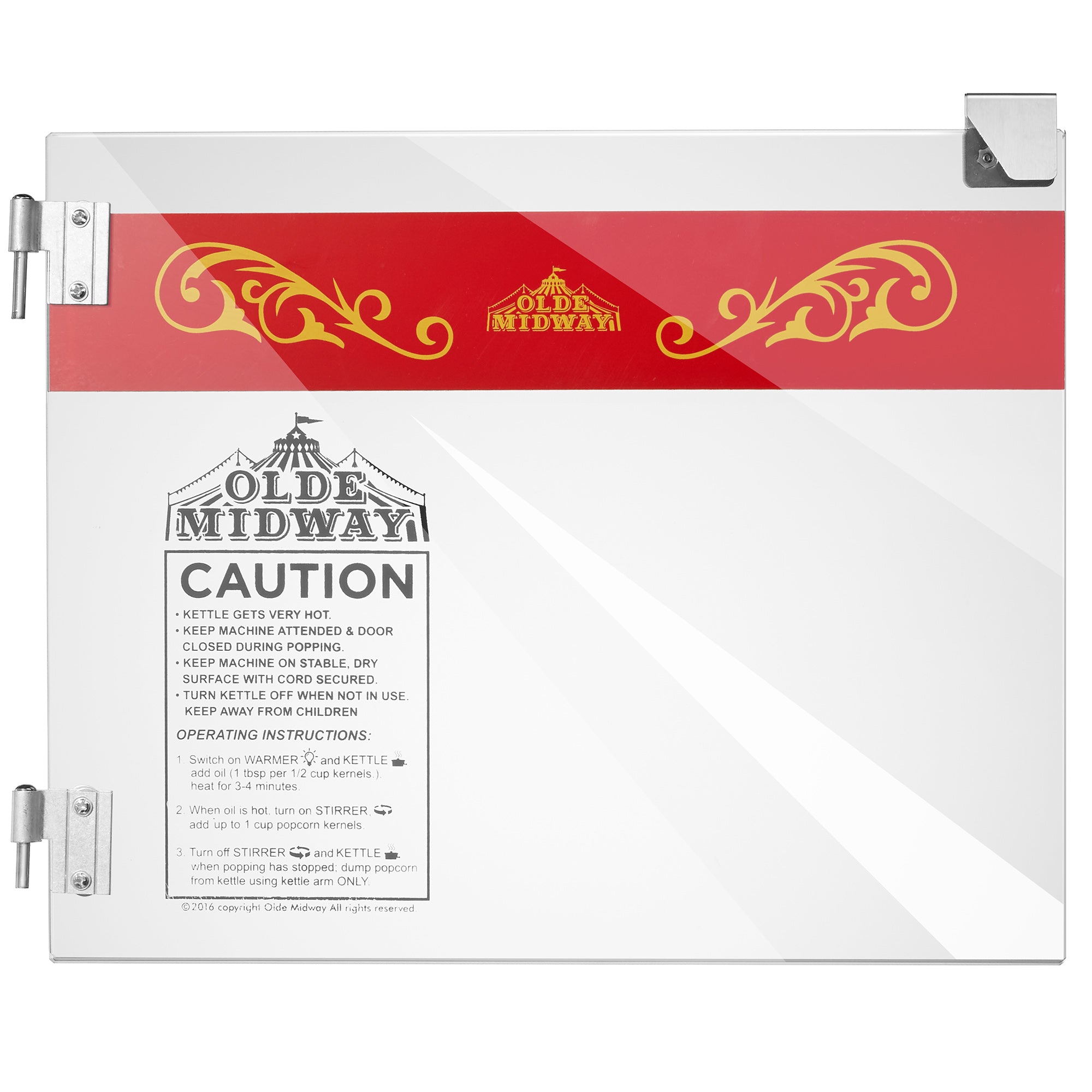 8-Ounce Popcorn Machine Replacement Door for Red Commercial Popcorn ...