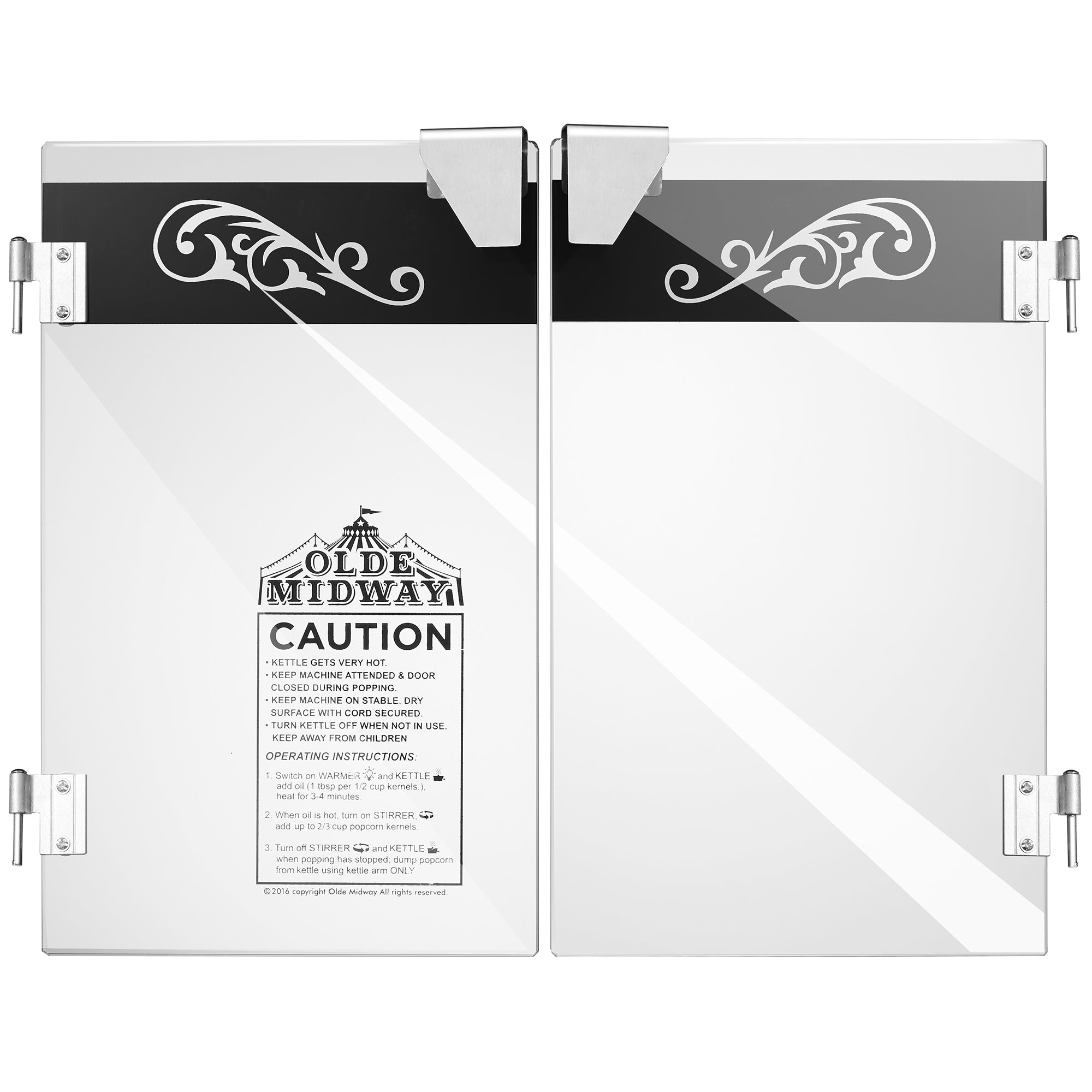 16-Ounce Popcorn Machine Replacement Doors for Black Commercial Popcorn ...